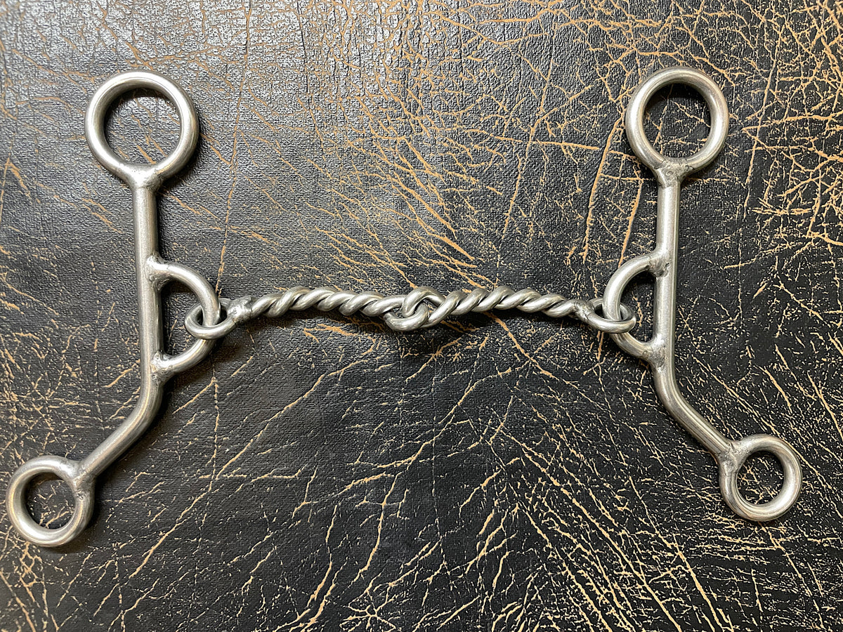 L&W Lift Bit 185-15 Reverse Gag Large Twisted Wire Snaffle 7 inch shan ...